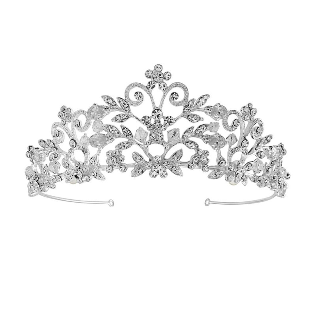 SILVER Tiara Elegant Wedding Tiara, Bridal Tiara, Silver Tiara, Diamond ...