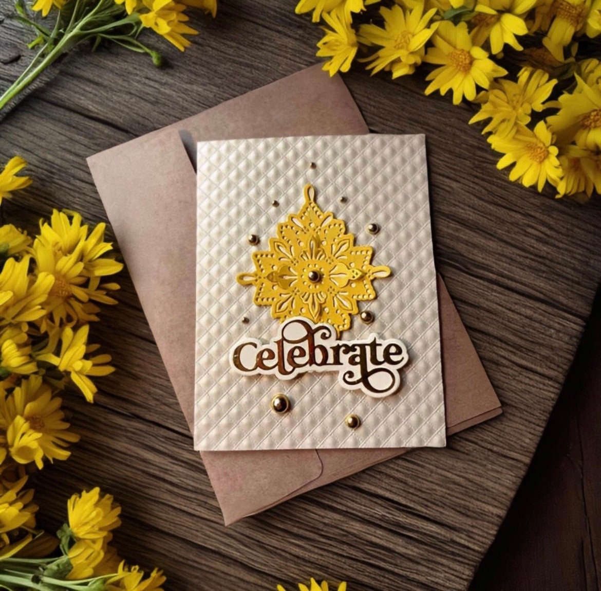 Handmade Greeting Card With Envelope | Celebrate | - Etsy