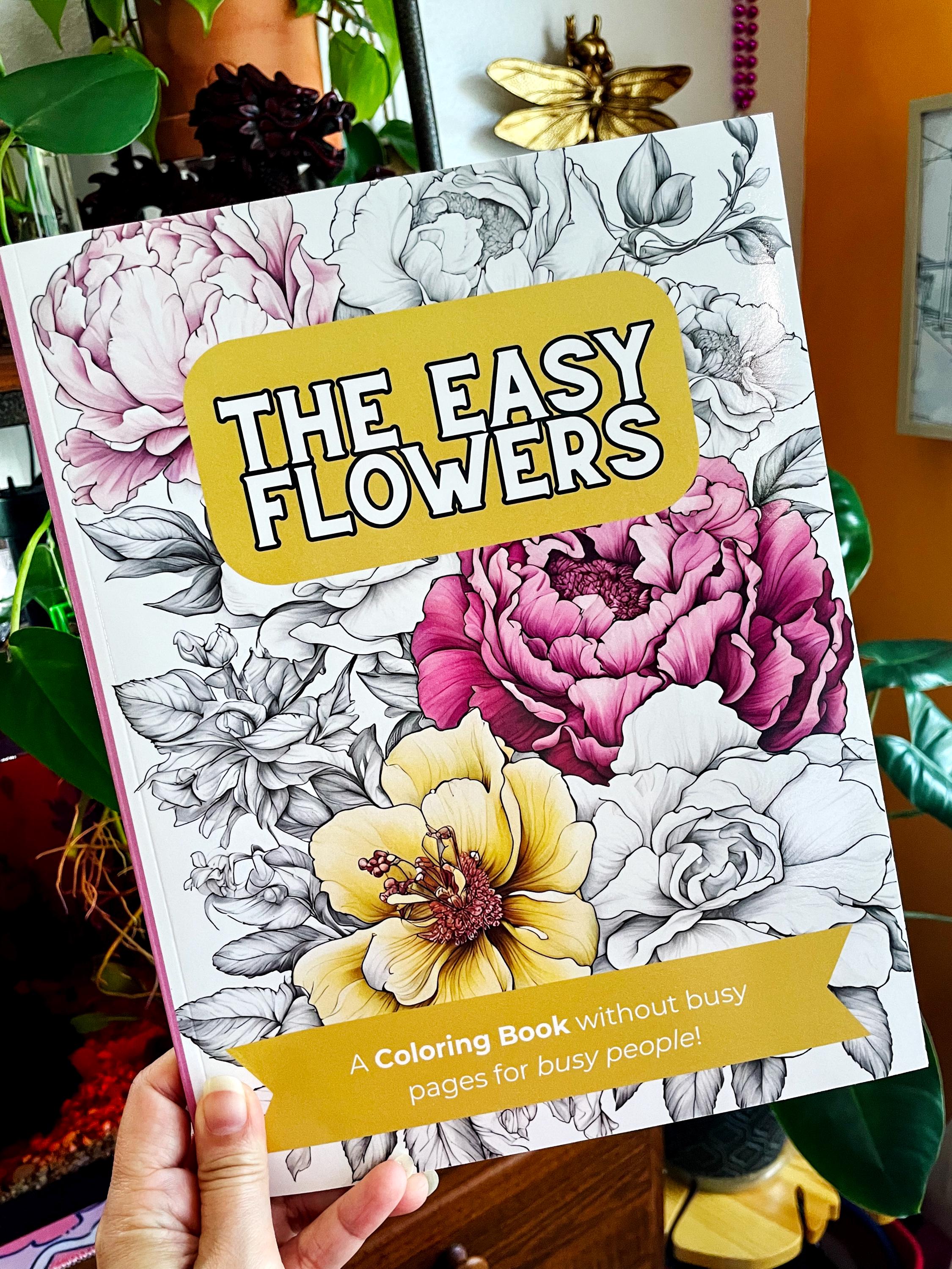 Floral Coloring Book for Adults , for Kids Flower Coloring Pages - Etsy