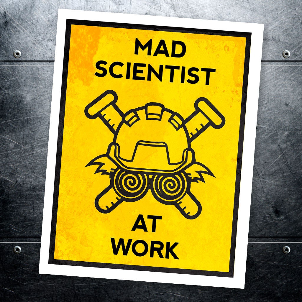 Mad Scientist at Work Print Do Not Disturb Sign Science Wall - Etsy UK