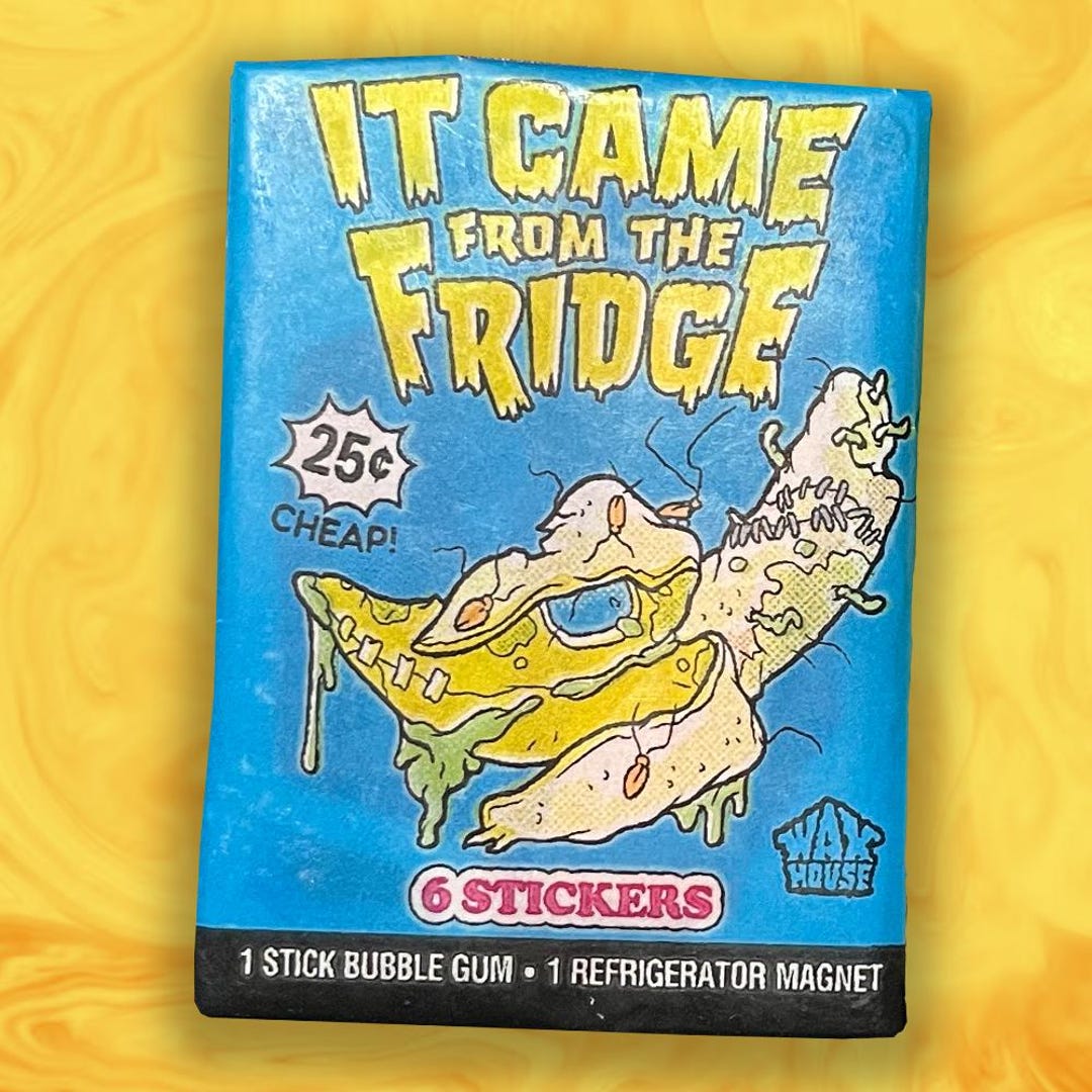 It Came From the Fridge Wax Pack Gross-out Stickers (blue) - Etsy