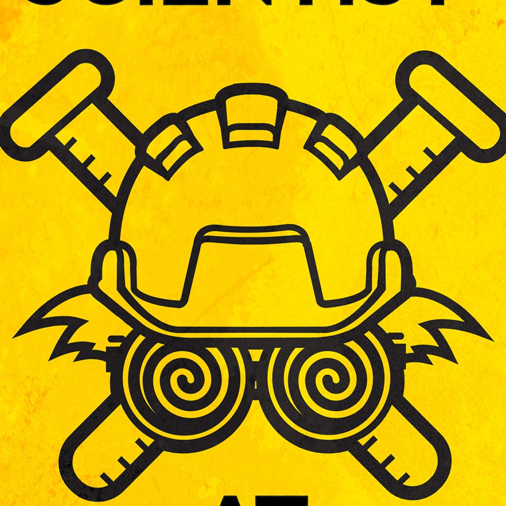 Mad Scientist at Work Print Do Not Disturb Sign Science Wall Decor ...