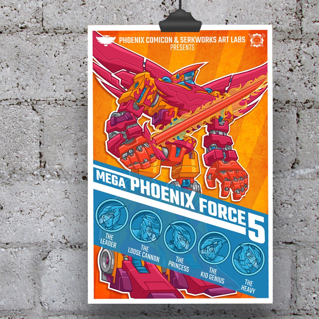 Phoenix Force 5 impresión Mech Mecha anime manga voltron - Etsy España