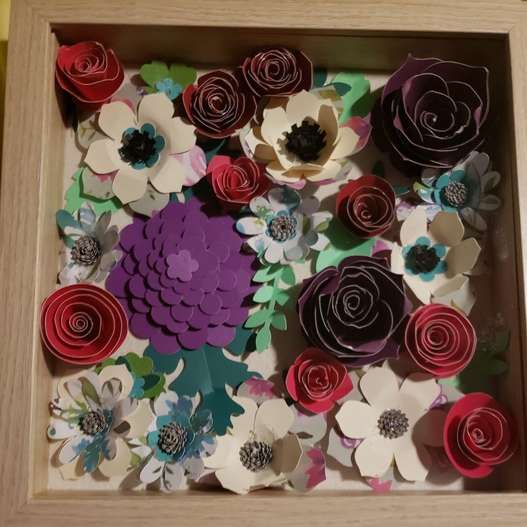 CUSTOM DECOR - Rolled Flower Shadow Box - You Pick the Colors and ...