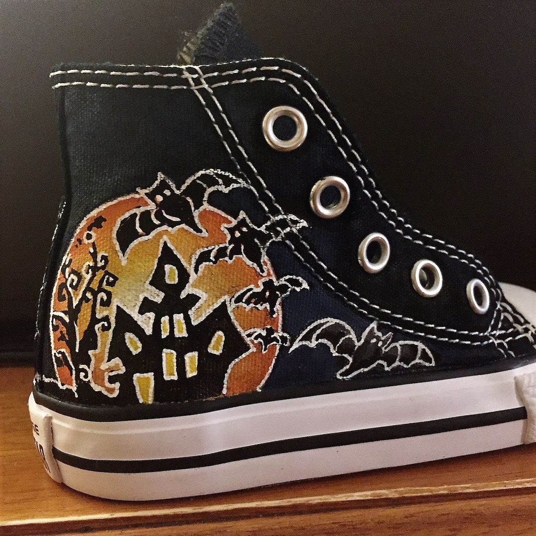 Hand Painted High Top Converse for Toddlers or Little Kids - Halloween ...