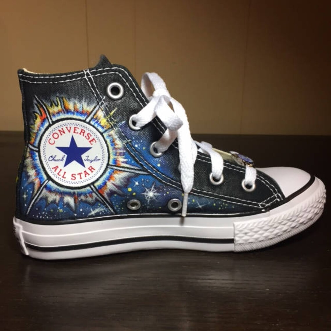 Hand Painted High Top Converse for Little Kids - Outer Space Theme by ...
