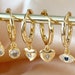 Mini Gold Heart Hoops,9mmhoops Earrings,gold Over Sterling Silver,heart ...