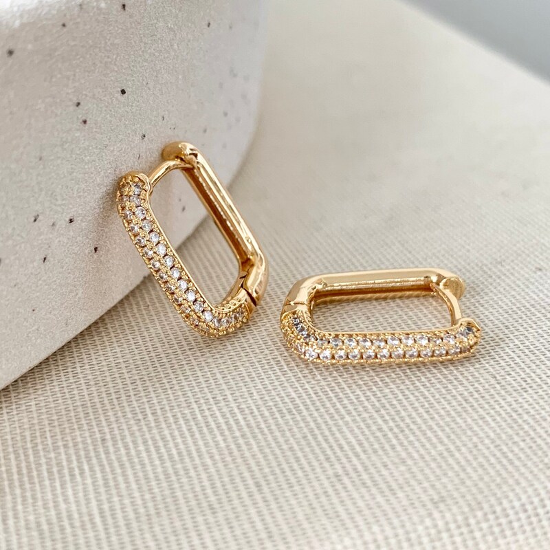 Rectangle Hoops - Etsy