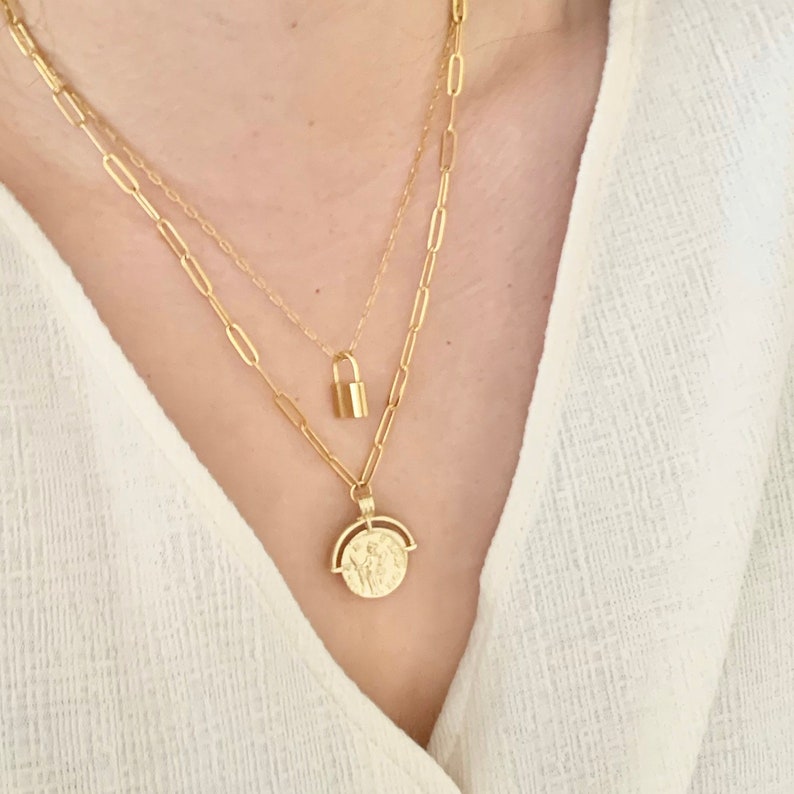 Dainty Gold Lock Necklace Padlock Necklace Gold Stainless | Etsy