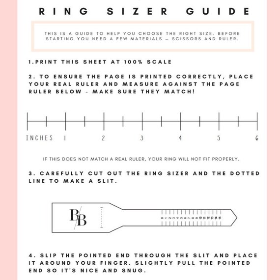 Free Printable Ring Size Guide Ring Sizing Template Free Printable 