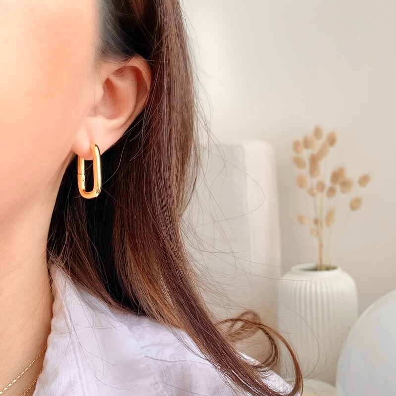 Rectangle Hoops - Etsy