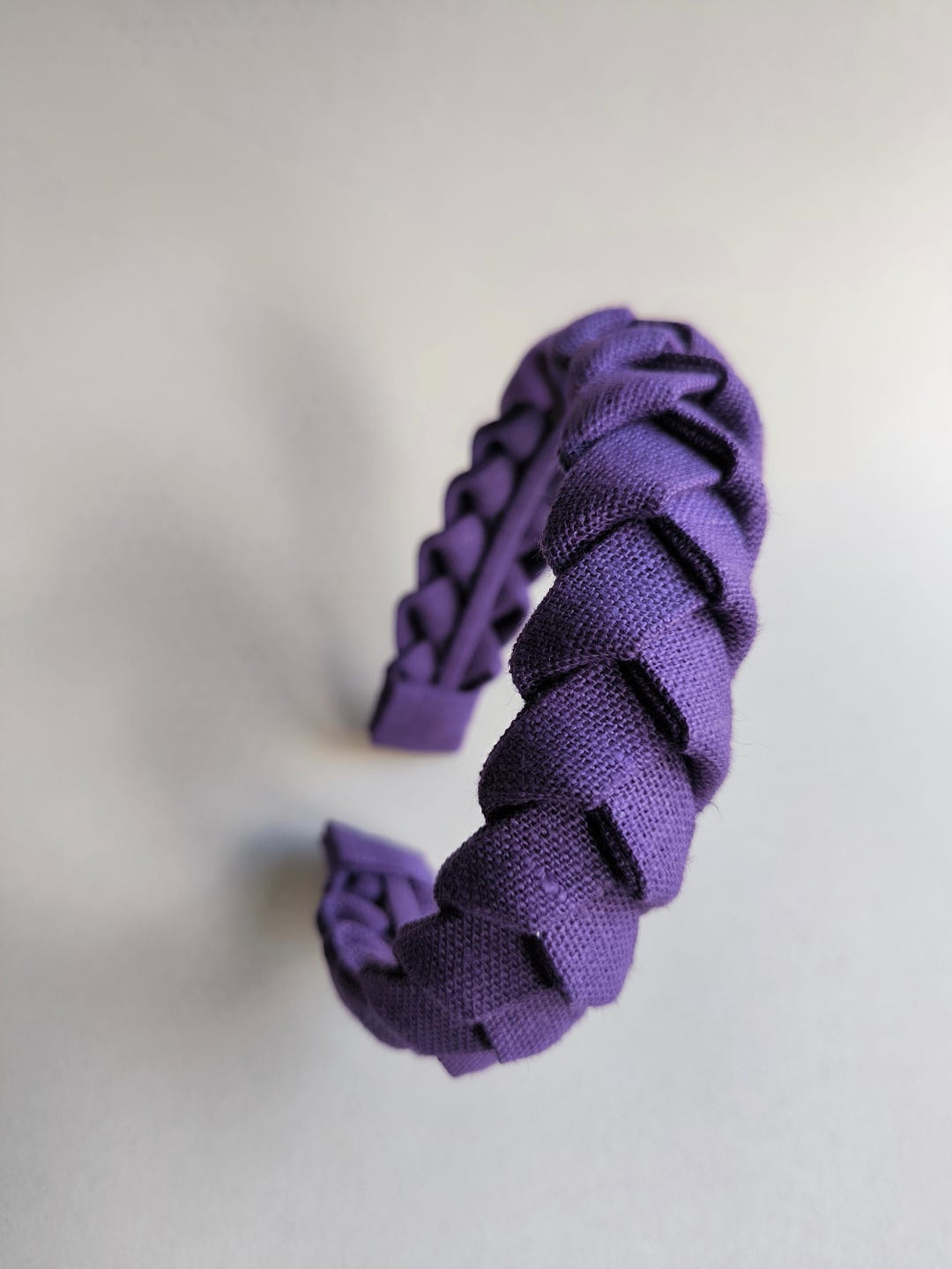 Handmade Purple Linen Braided Headband: Hair Accessory - Etsy