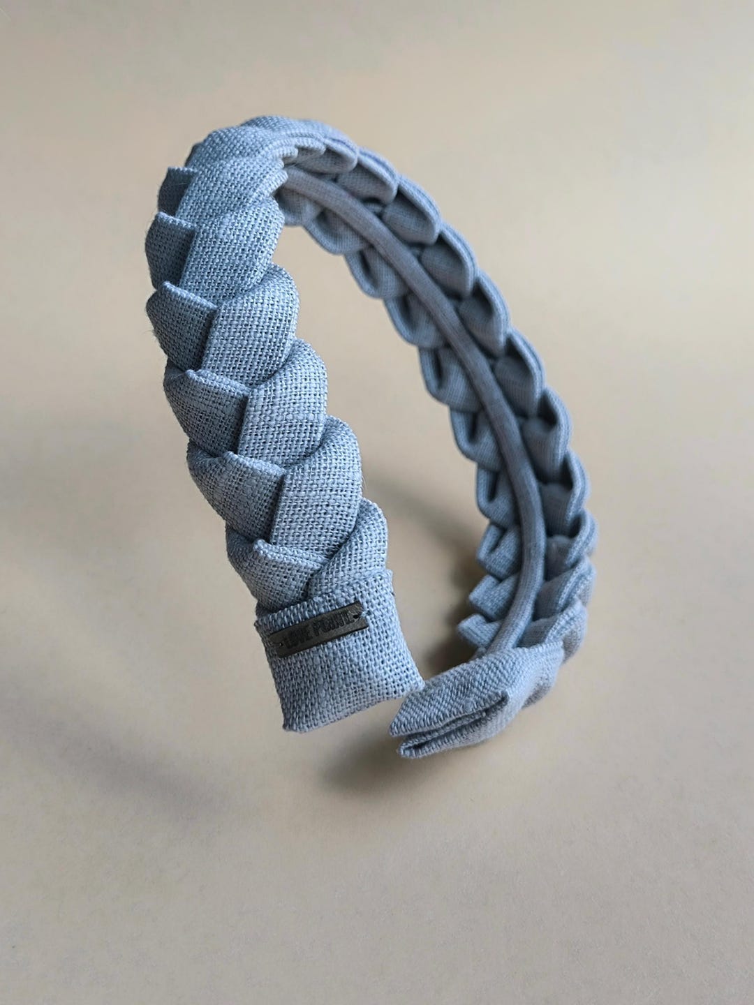 Braided Linen Hairband: Light Grey Boho Hair Wrap - Etsy