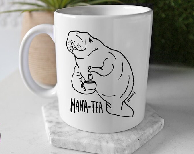 Pottery Mug 10 Oz 12oz 14 Oz With Manatee in Clouds - Etsy