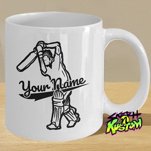 Custom Cricket Player Mug Gift // Personalized Cricketer Mug // Add ...