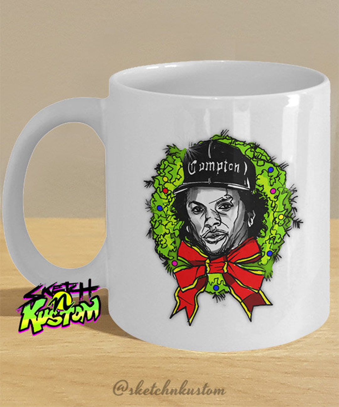 Eazy Christmas Rapper Mug - E Mug Christmas Themed Rap Mug - Gangsta ...