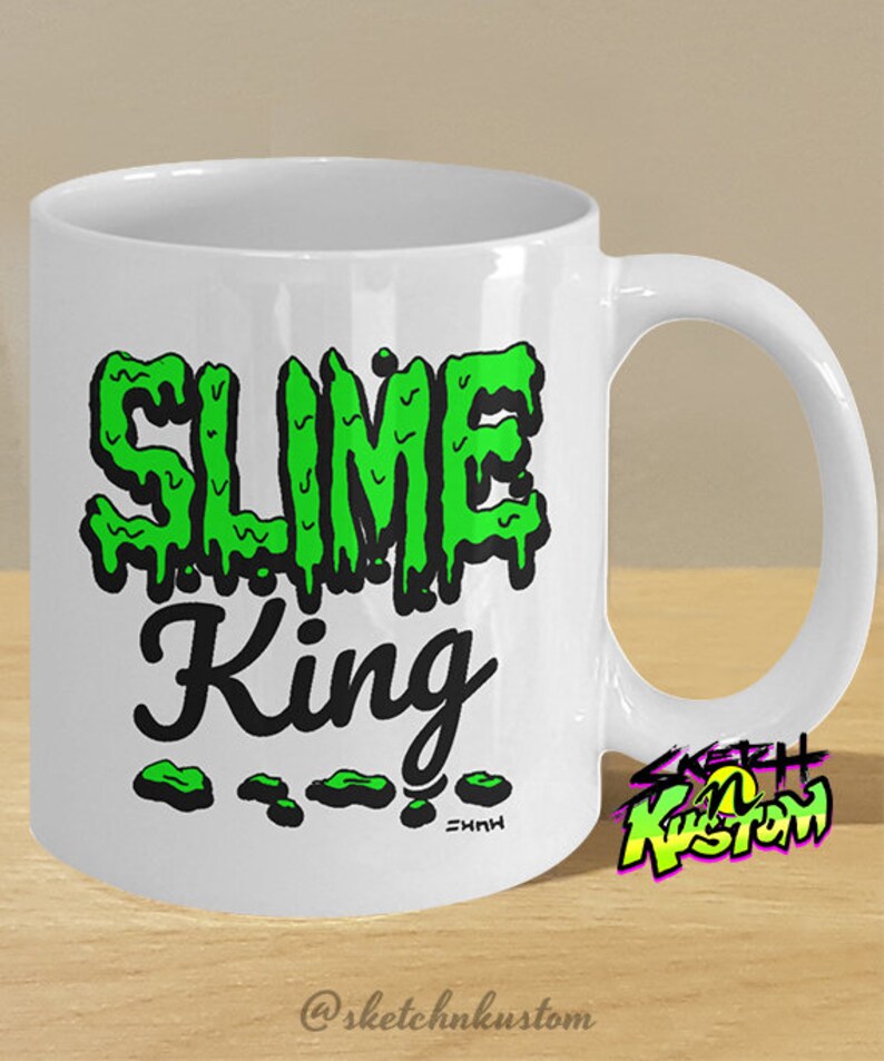 Slime Gifts, Cheap Slime Mug, Slime King Mug, Fluffy Green Slime, Slime ...