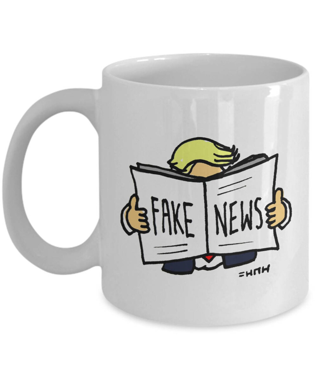 Trump Fake News Gift Mug // Funny Trump Meme Coffee Cup // Cartoon Mug ...