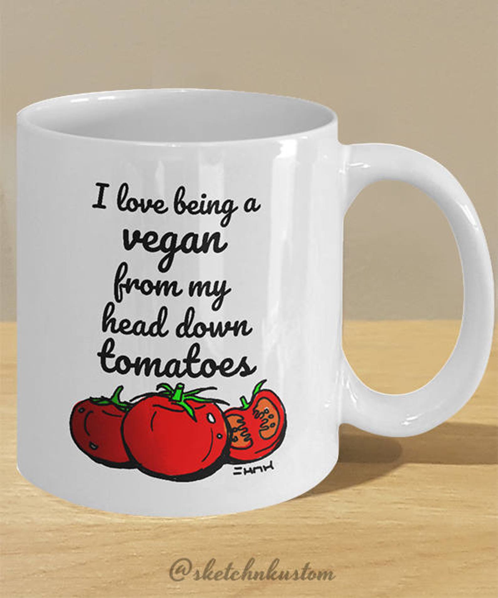 Vegan Decor / Funny Mug Gifts for Vegans // Garden Tomato Lover Coffee ...