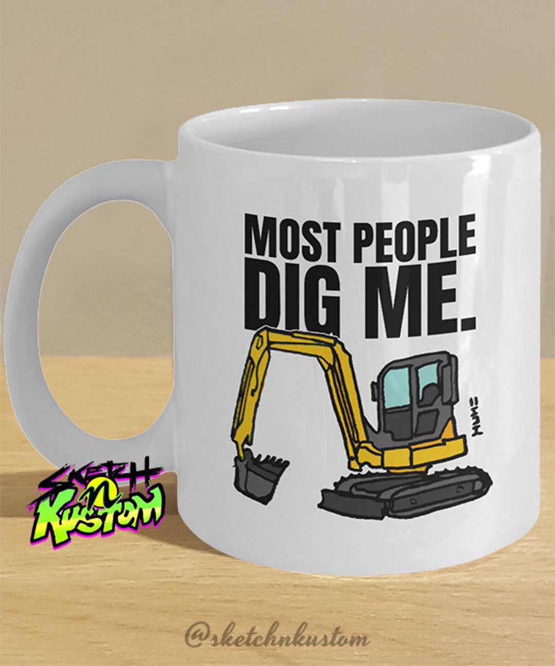 Funny Digger Mug / Mug With Digger Art Print / Gifts for Digger ...