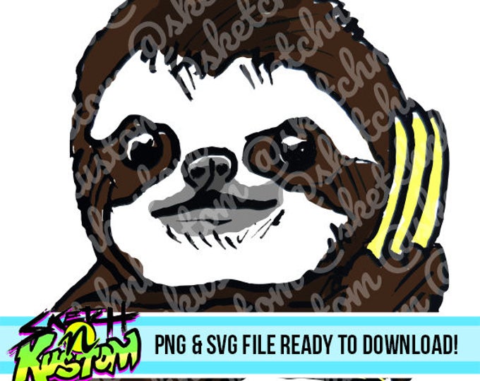 Premium Vector Clipart - Kawaii Sloth - Cute Sloth Planning Clipart ...