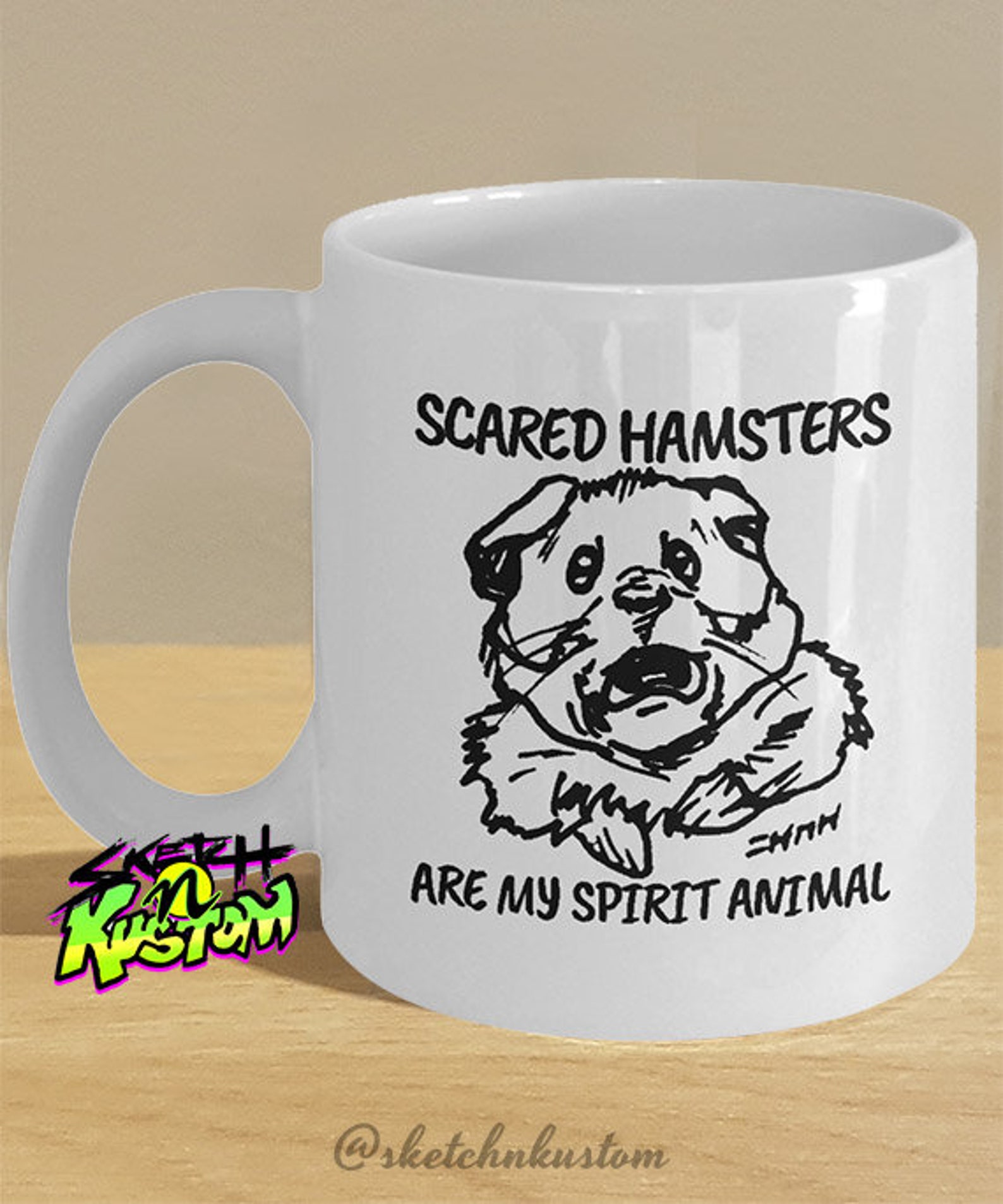 Scared Hamster Mug of the Scared Hamster Meme With Hamster - Etsy