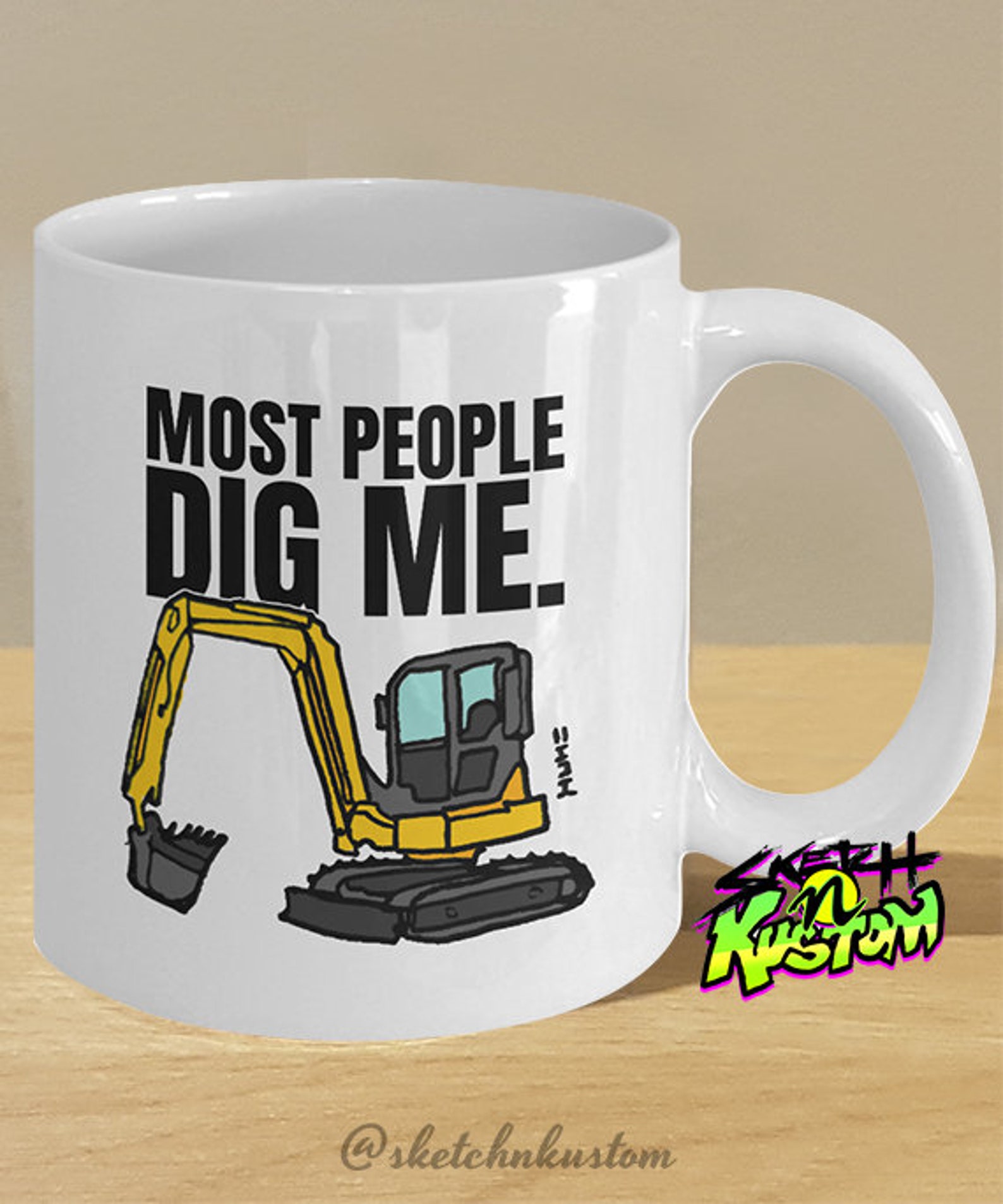 Funny Digger Mug / Mug With Digger Art Print / Gifts for - Etsy