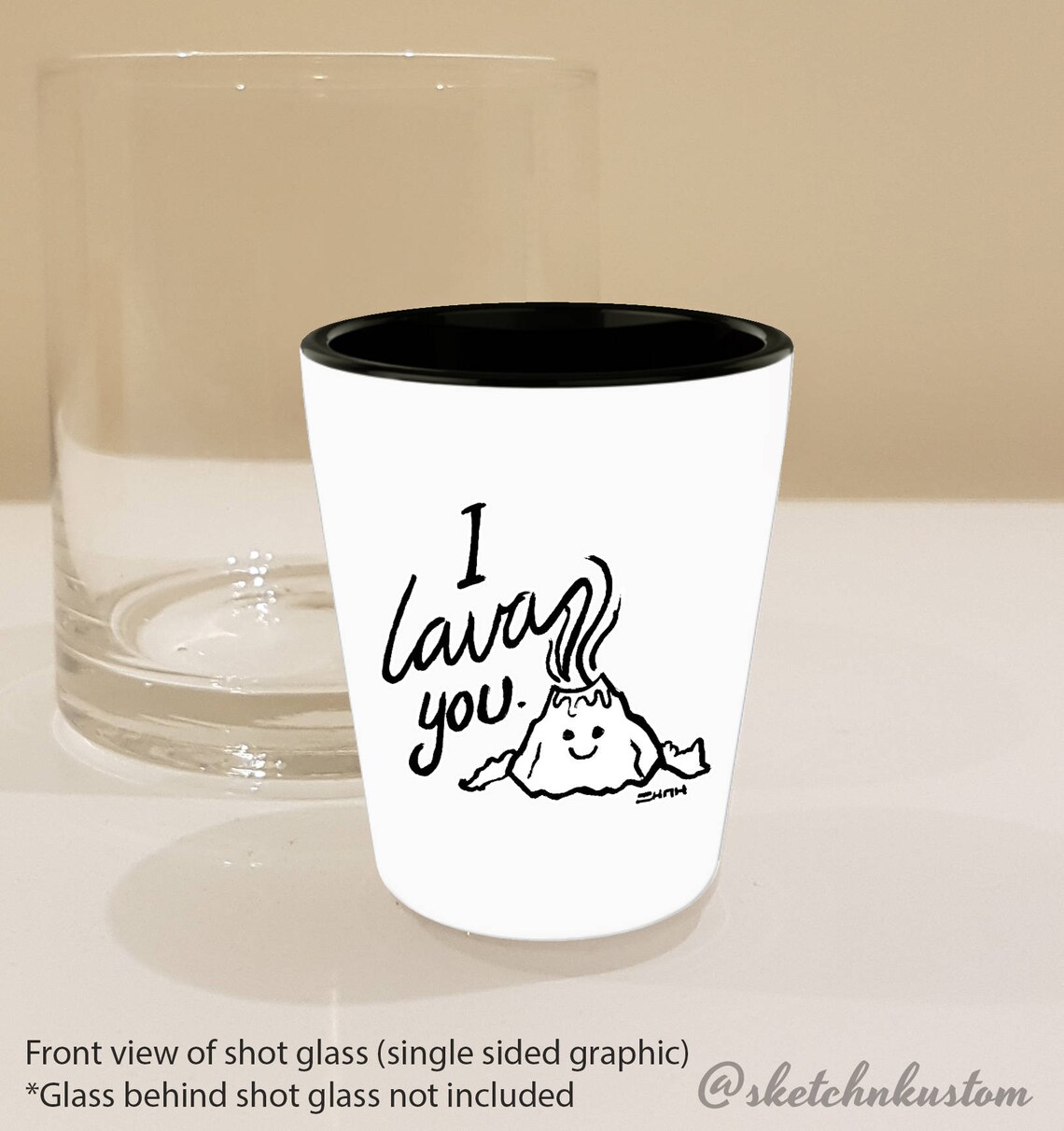 Valentine's Day I Lava You Gift Shot Glass Volcano Art - Etsy