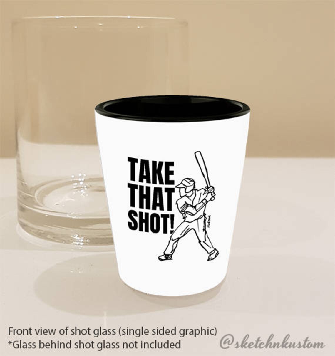 Baseball Shot Glass Gifts Funny Player With Bat Decor - Etsy