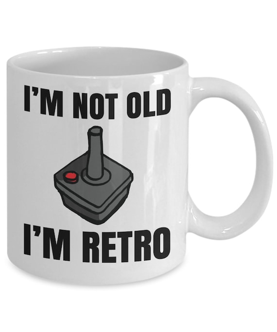 sketchnkustom! Retro Gamer Coffee Cup Funny Retro Gamer Mug I'm Not Old ...