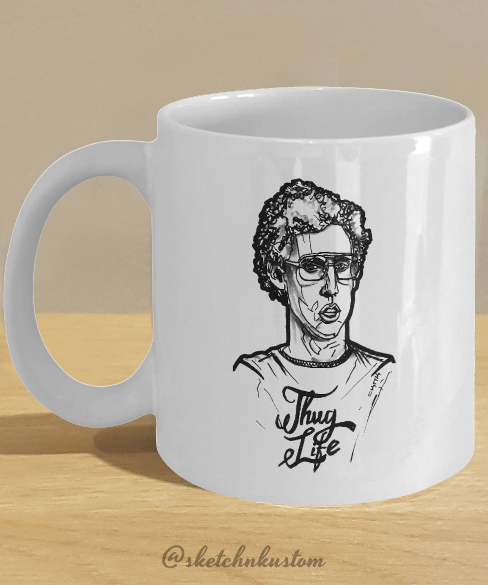 Napoleon Dynamite Thug Life Mug / Coffee Cup Funny Black and White Mug ...