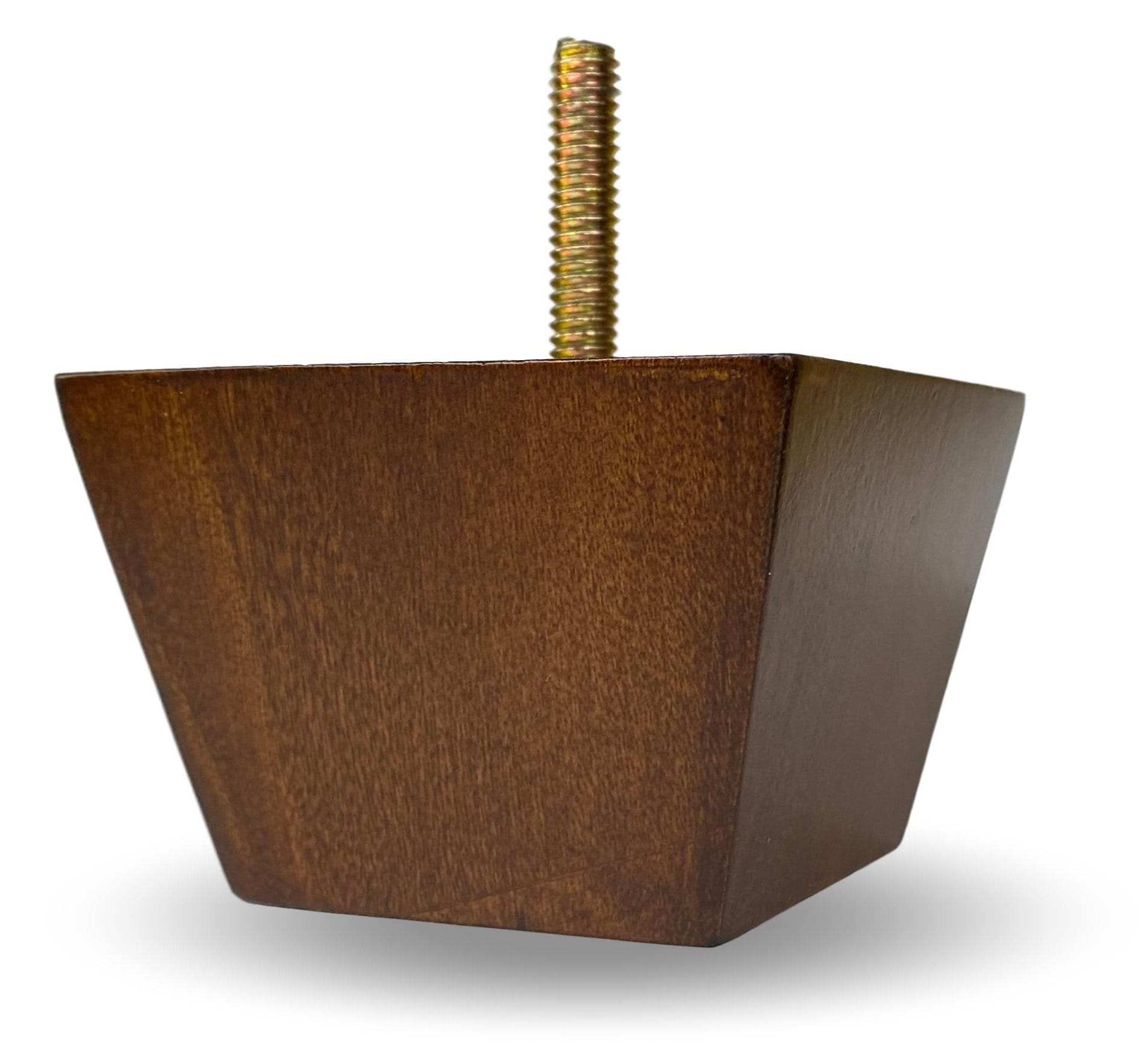 2" Solid Wood Short Tapered Pyramid Medium Walnut Finish Furniture Legs ...