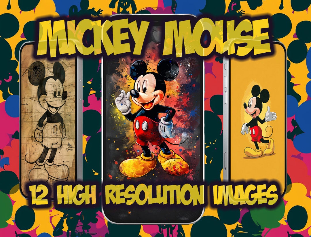 Mickey Mouse High Resolution iPhone Wallpapers - Set of 12 - Etsy