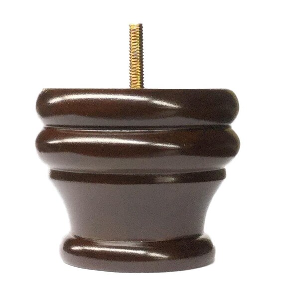 3 Round Turned Dark Walnut Sofa Buns Wood Furniture Legs - Etsy