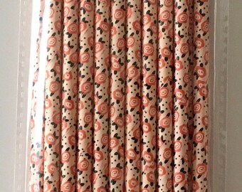 Peach Paper Straws - Etsy