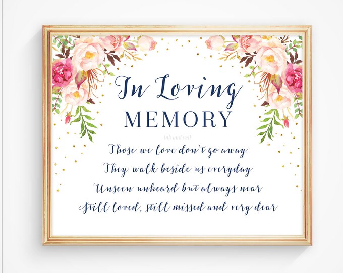 In Loving Memory Wedding Sign Memorial Sign Wedding - Etsy