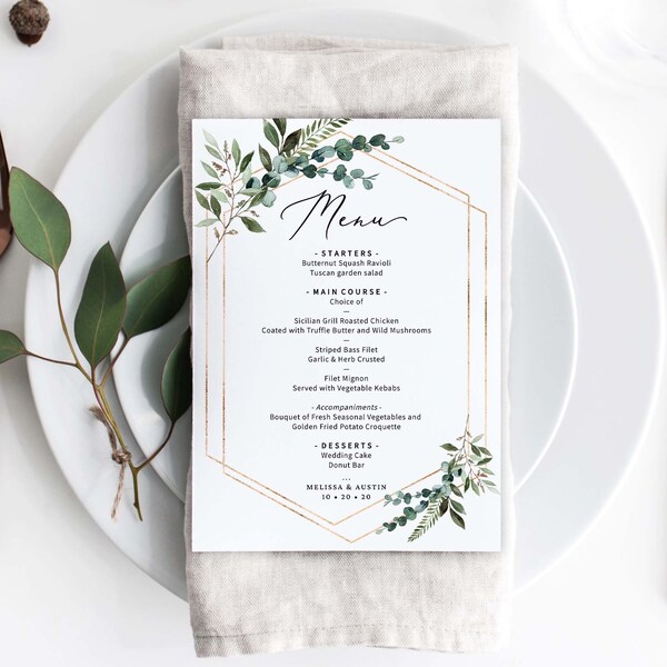 Rustic Wedding Menu - Etsy