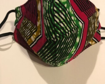 African Print Face Mask-adjustable Ear Loops-ready to | Etsy