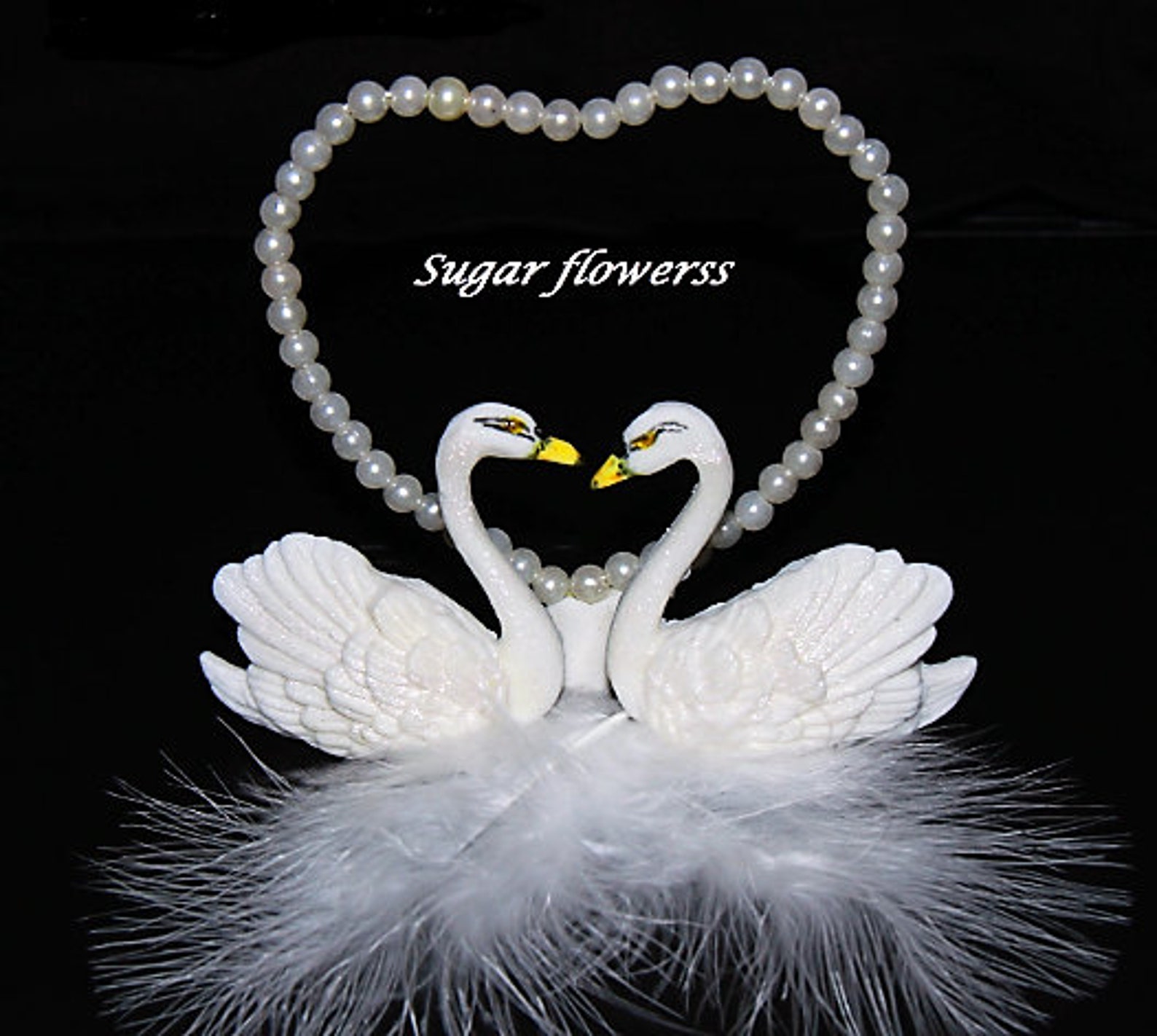 Wedding Swans Edible Cake Decoration. Hand Painted.sugar - Etsy