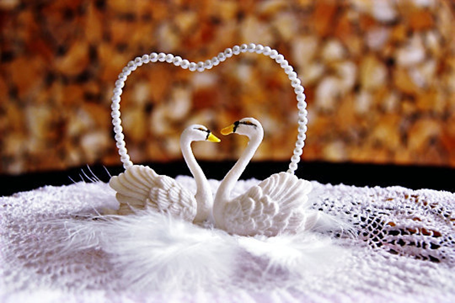 Wedding Swans Edible Cake Decoration. Hand Painted.sugar - Etsy