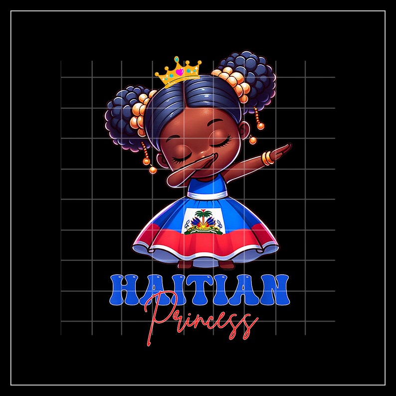 Melanin Haitian Princess Haiti Flag Black Girls Png - Etsy