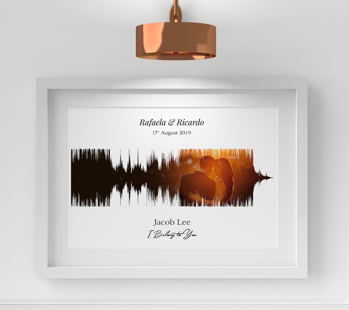 Personalised Wedding Soundwave Print, First Anniversary Gift, Wave Song ...
