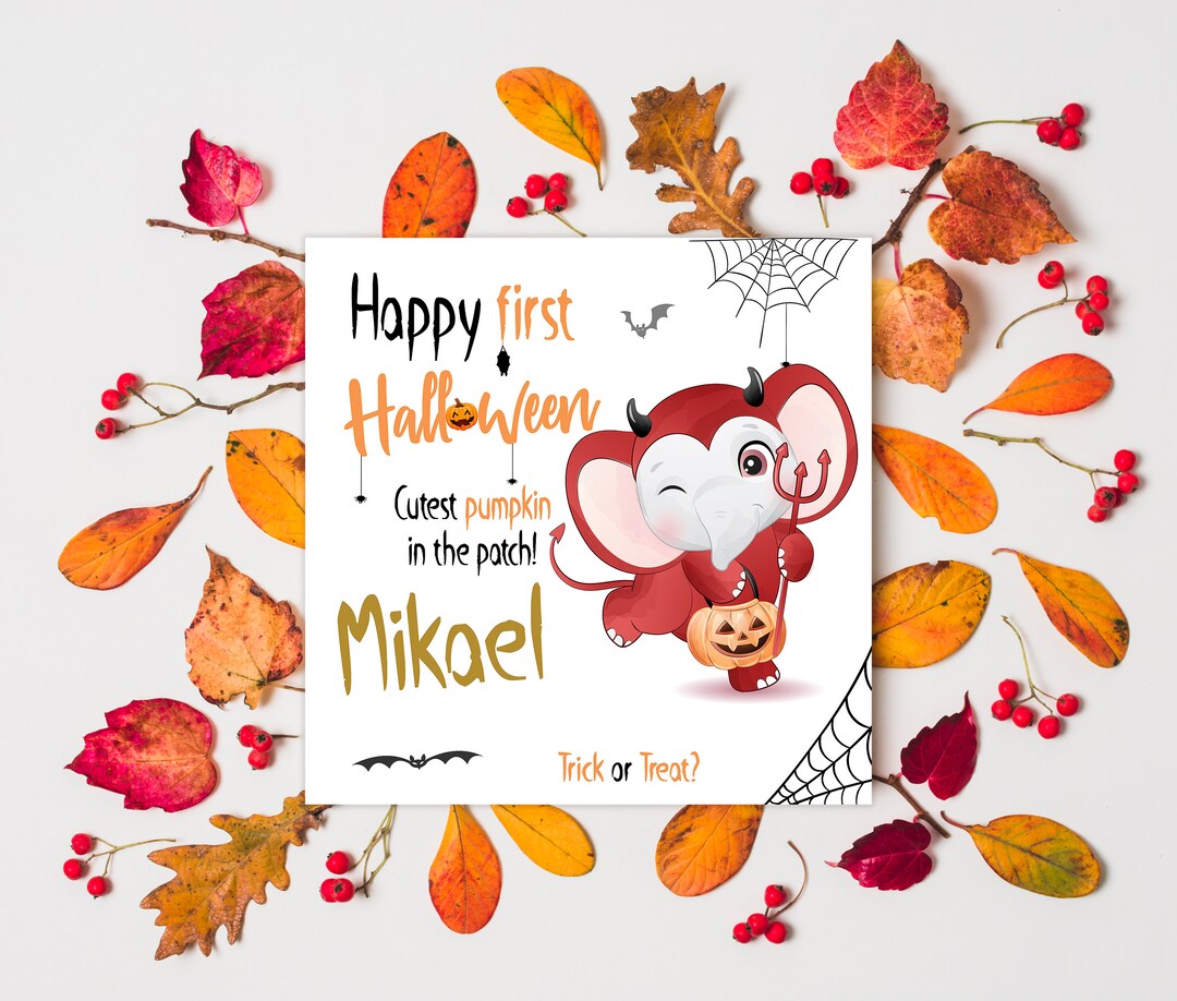 Baby's First Halloween Card: Personalized Kids Halloween (145mm) - Etsy UK