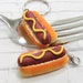 Hot Dog Charm Keychain // Polymer Clay Food // Realistic Miniature Food ...