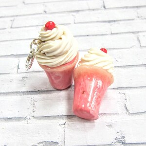 Strawberry Milkshake Charm // Polymer Clay Food // Miniature Food ...