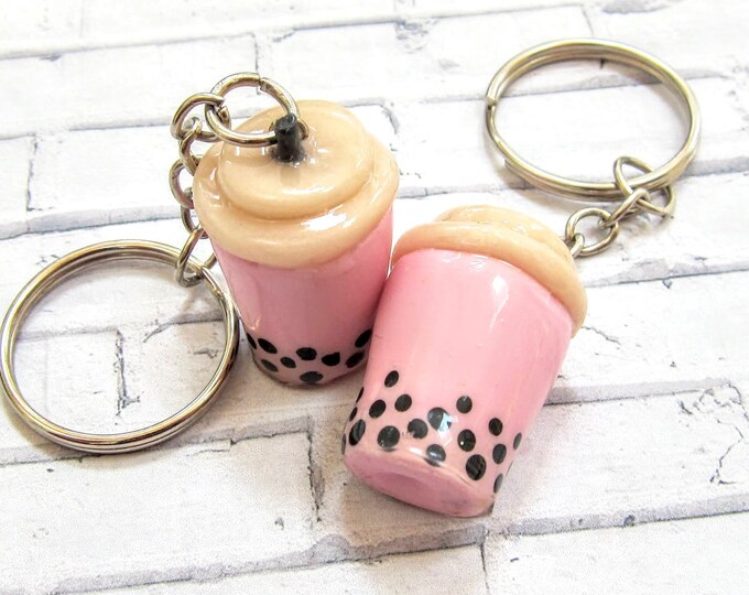Bubble Tea Keychain, Boba Tea, Clay Keychain, Kawaii, Milk Tea, Kung Fu ...