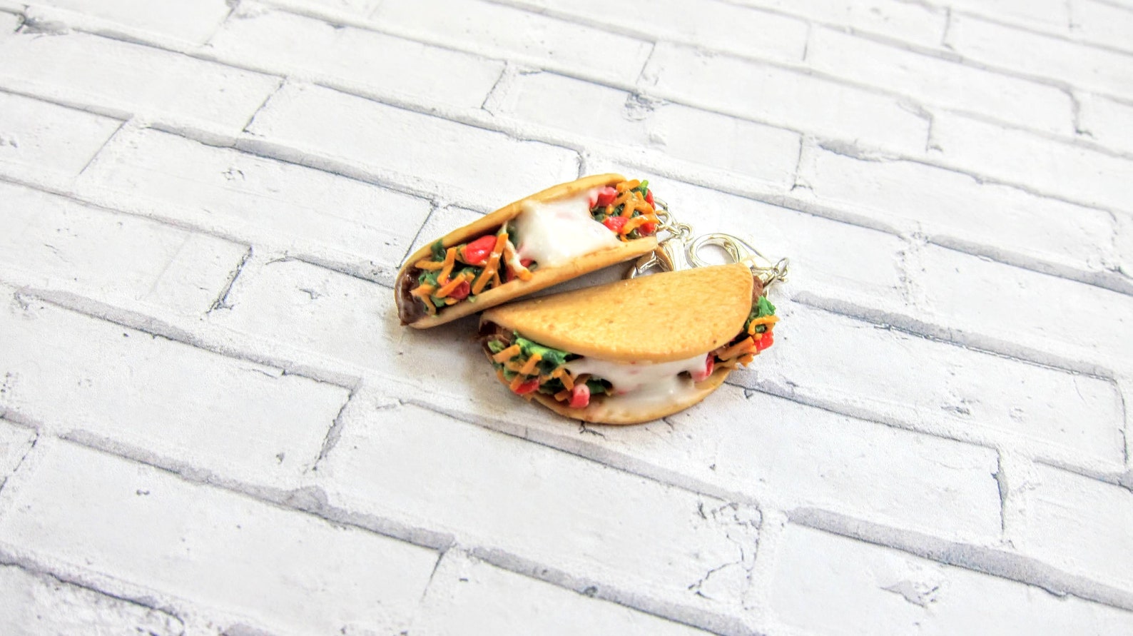 Taco Charm // Polymer Clay Food // Miniature Food Jewelry, Mexican Food ...