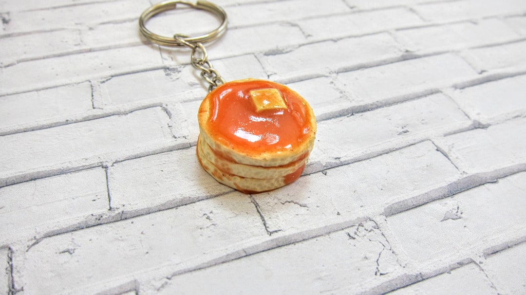 Pancake Keychain // Polymer Clay Food // Clay Keychain, Statement ...