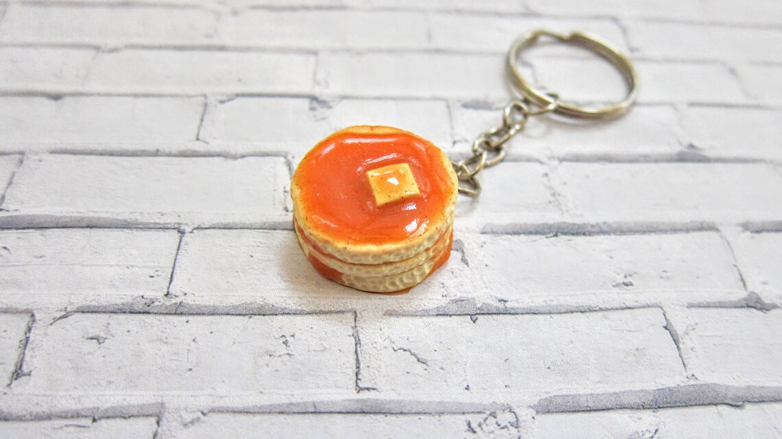 Pancake Keychain // Polymer Clay Food // Clay Keychain, Statement ...