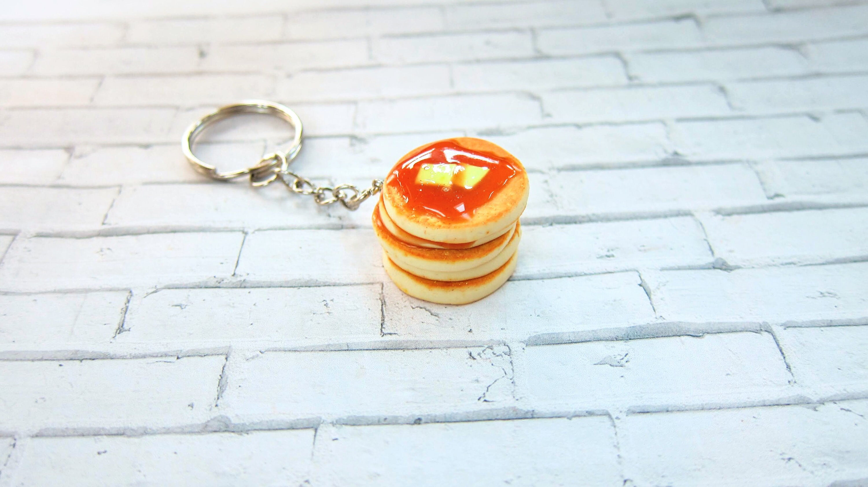 Pancake Keychain // Polymer Clay Food // Novelty Clay Statement Jewelry ...